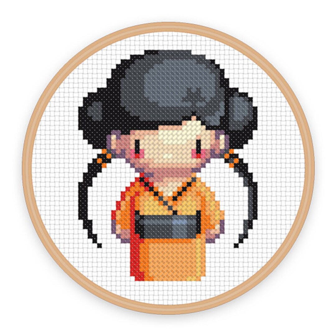GEISHA GIRL AKIKO: a Pixel Art Counted Cross Stitch Pattern - Etsy