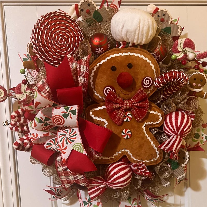 Gingerbread Man Wreath - Etsy