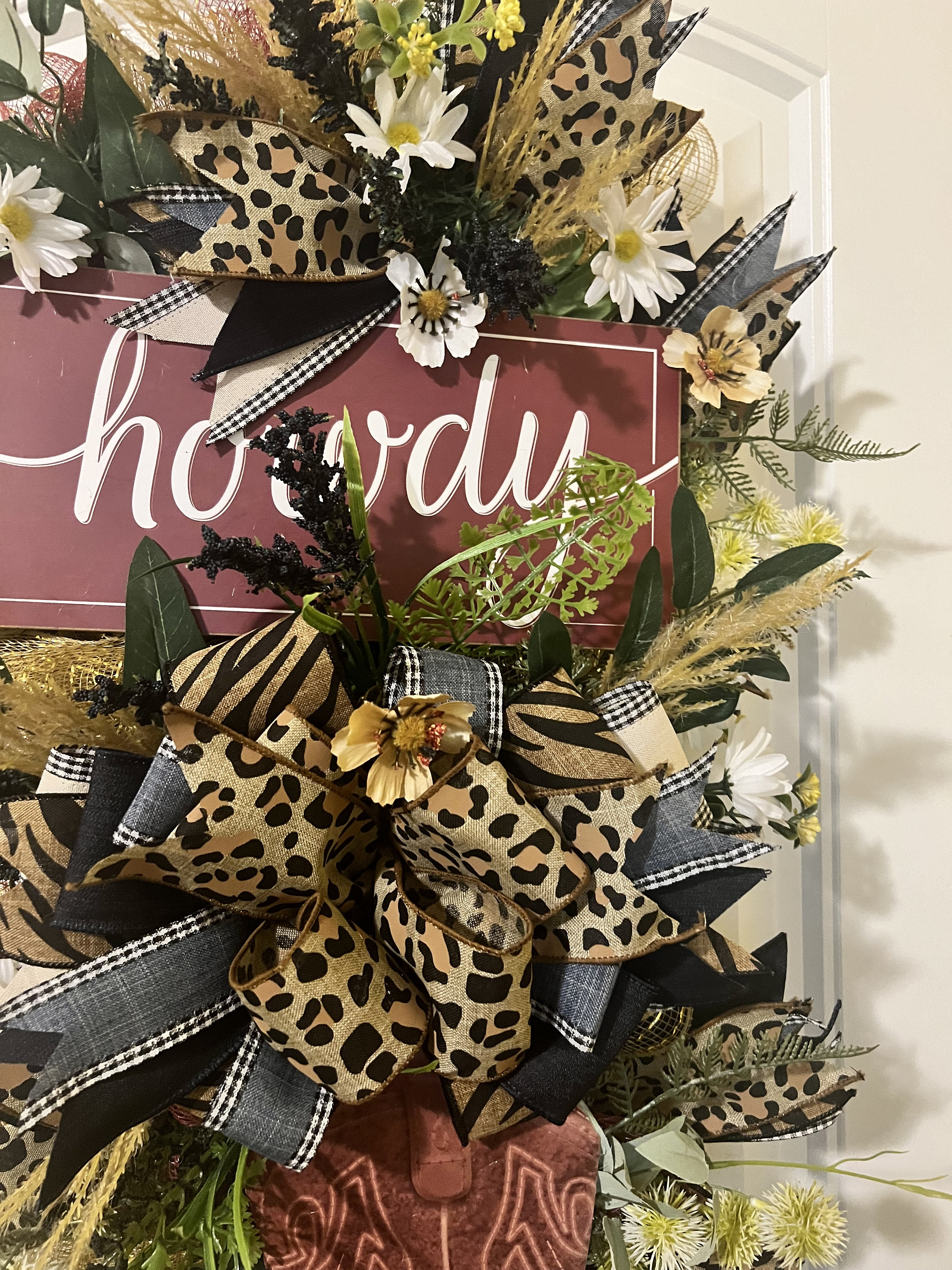 Cowboy Wreath, Howdy Wreath, Cowboy Door Hanger, Cowboy Front Door ...