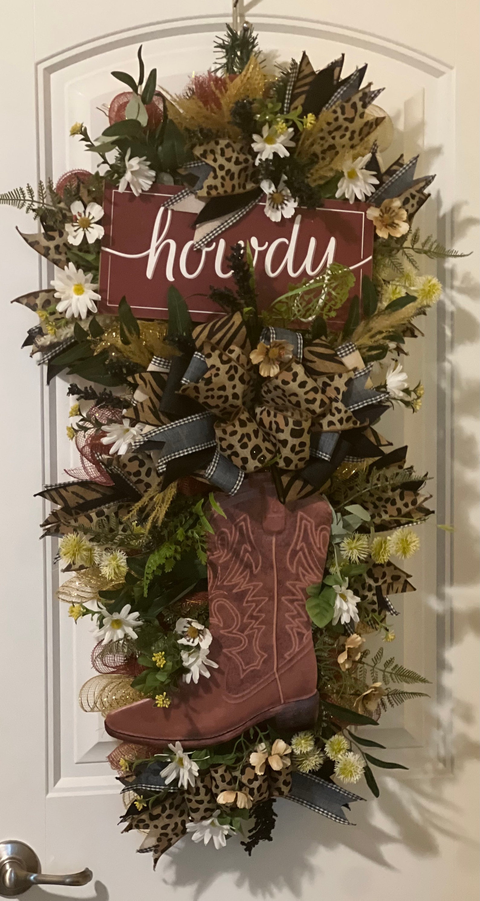 Cowboy Wreath, Howdy Wreath, Cowboy Door Hanger, Cowboy Front Door ...