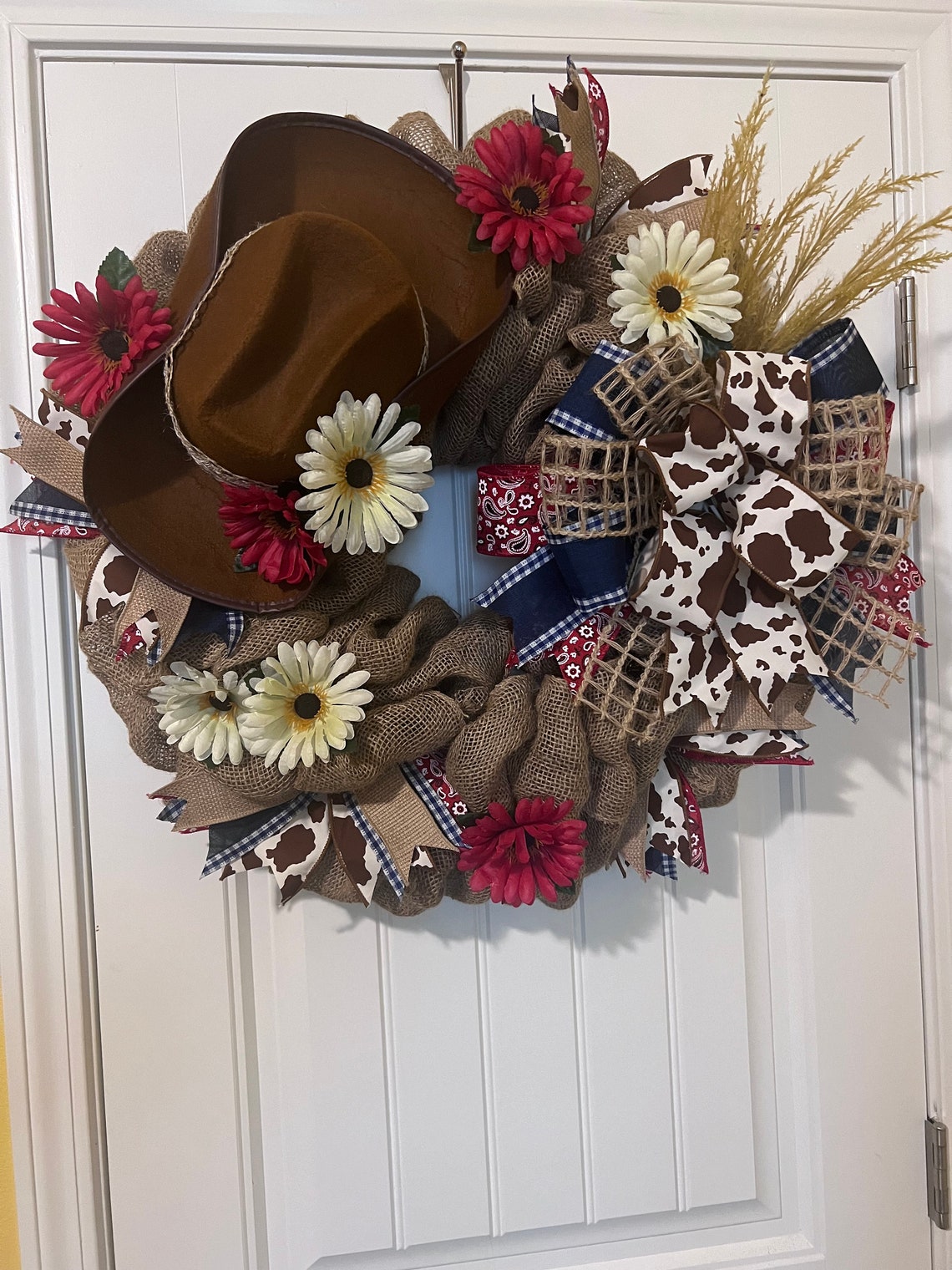 Western Girl Wreath, Hay Girl Hay Door Hanger, Cowgirl Wreath, Rodeo ...
