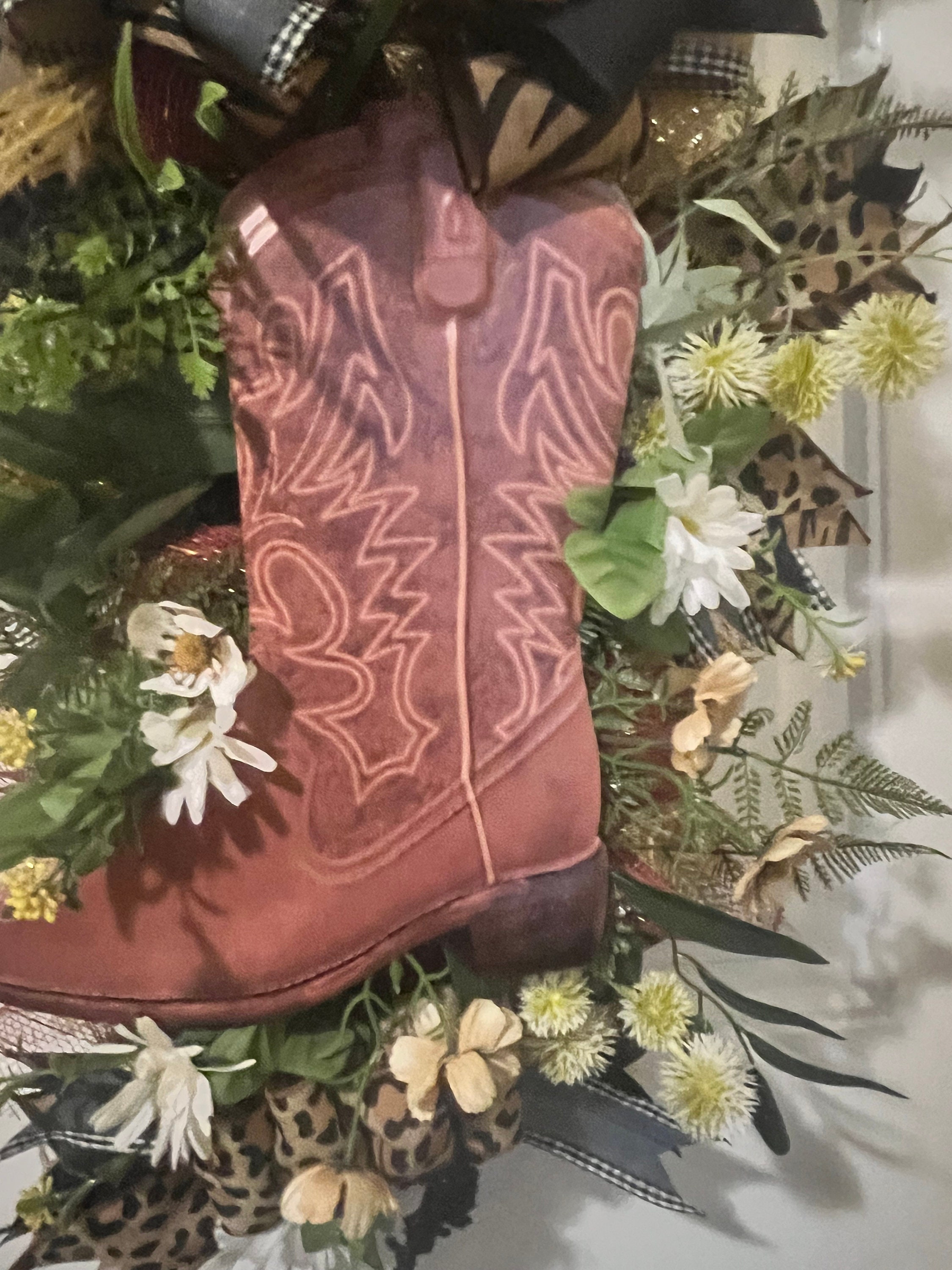 Cowboy Wreath, Howdy Wreath, Cowboy Door Hanger, Cowboy Front Door ...