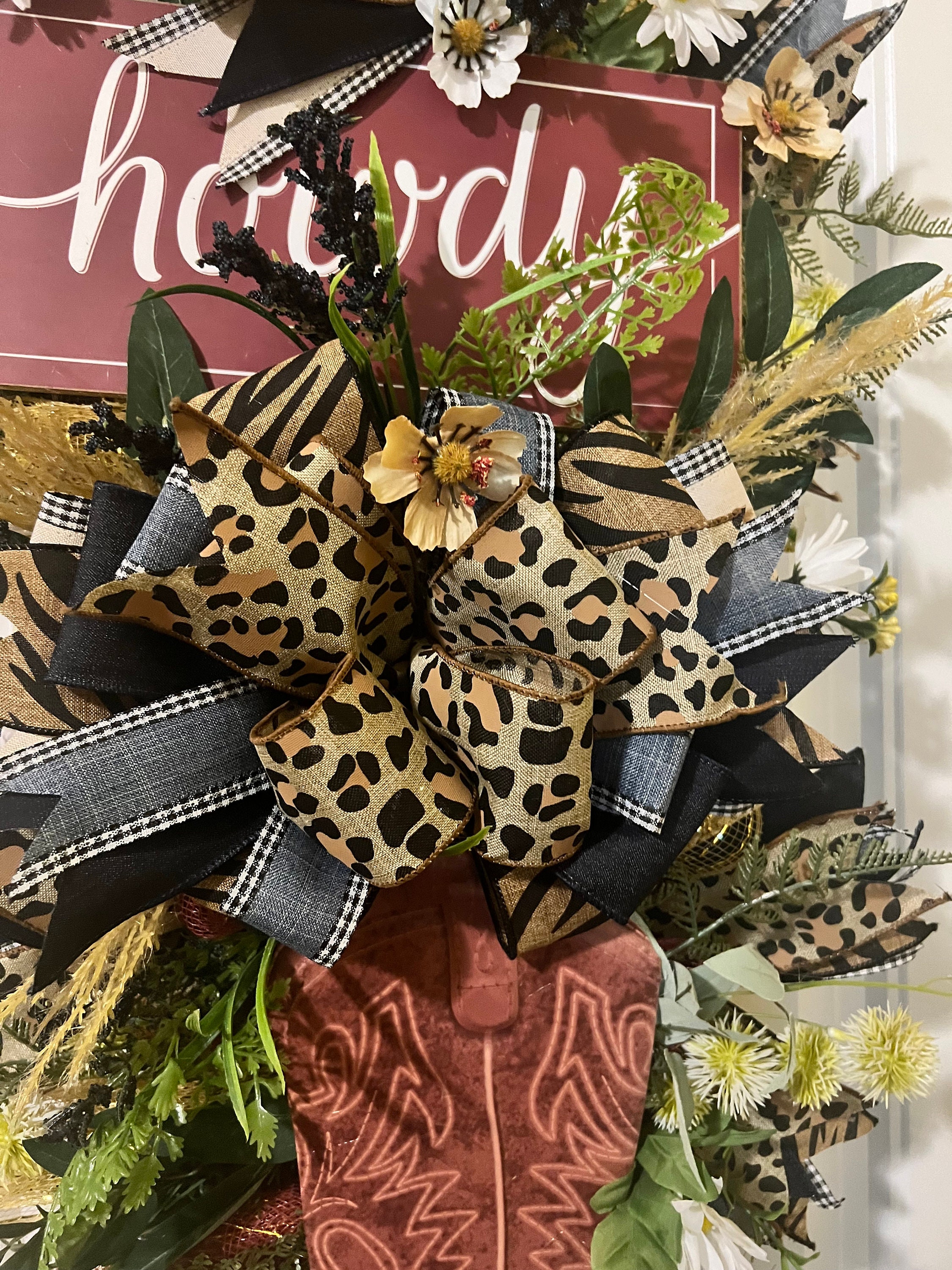 Cowboy Wreath, Howdy Wreath, Cowboy Door Hanger, Cowboy Front Door ...