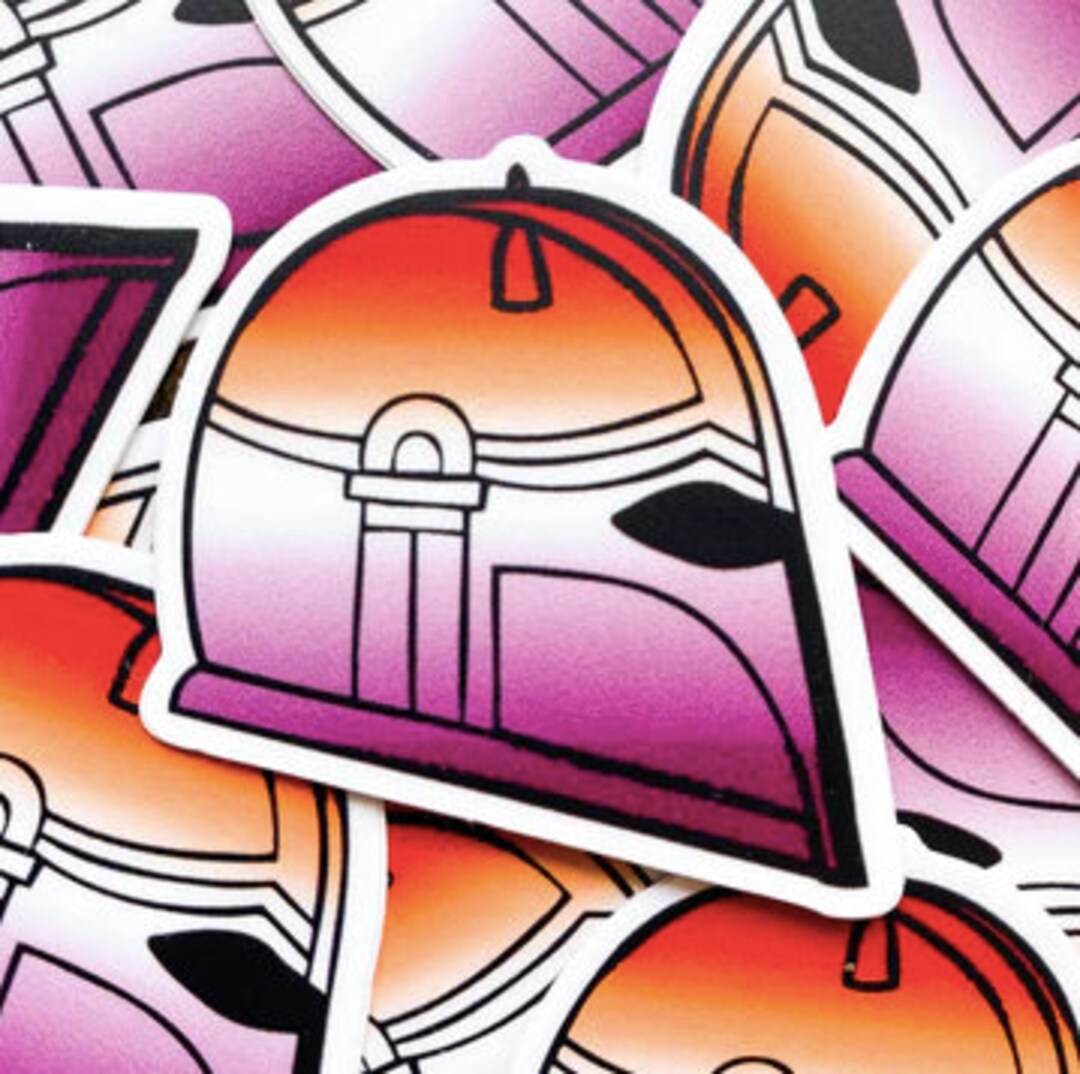 Bo-katan/the Armorer Lesbian Flag Helmet Stickers - Etsy