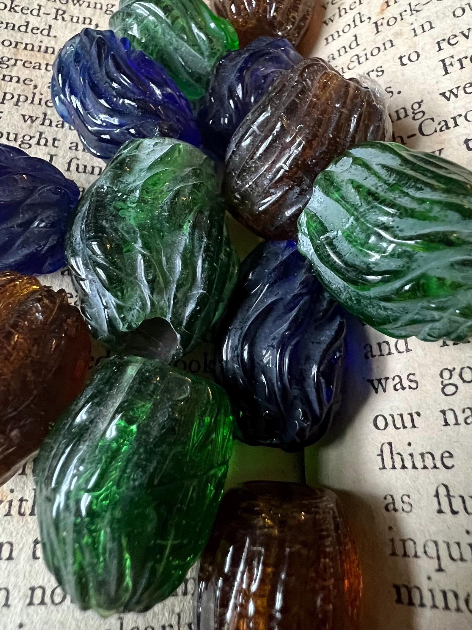 Rare 1860s Civil War Era Lampwork Glass Beads: Statement Jewelry, Fan ...