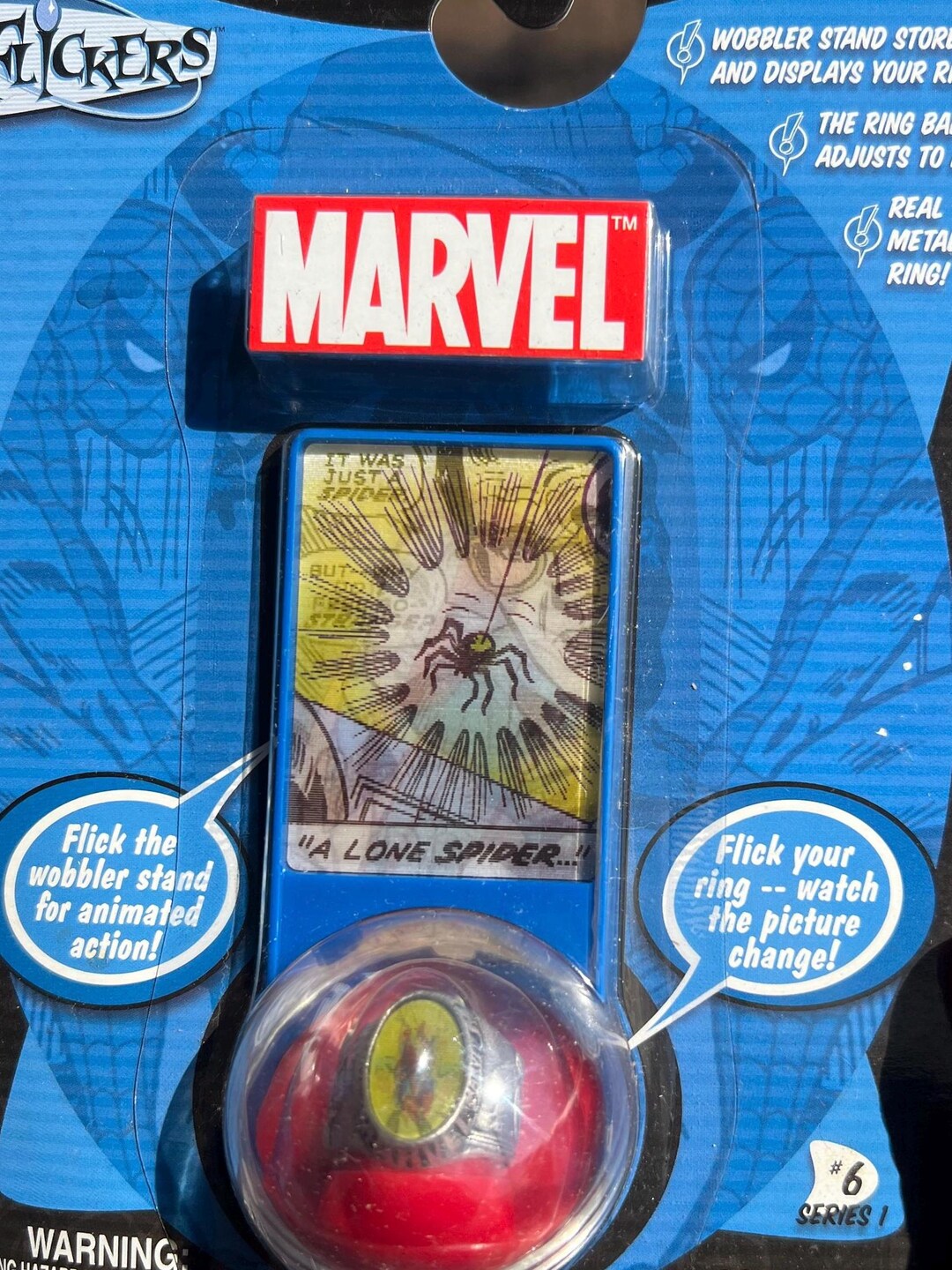 Marvel Spider-man Metal Ring 2004 FLICKERS Series 1 Ring #6 SEALED ...