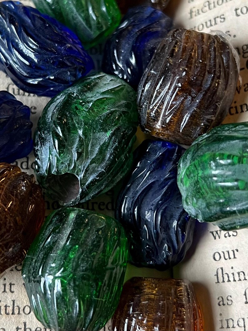 Rare 1860s Civil War Era Lampwork Glass Beads: Statement Jewelry, Fan ...