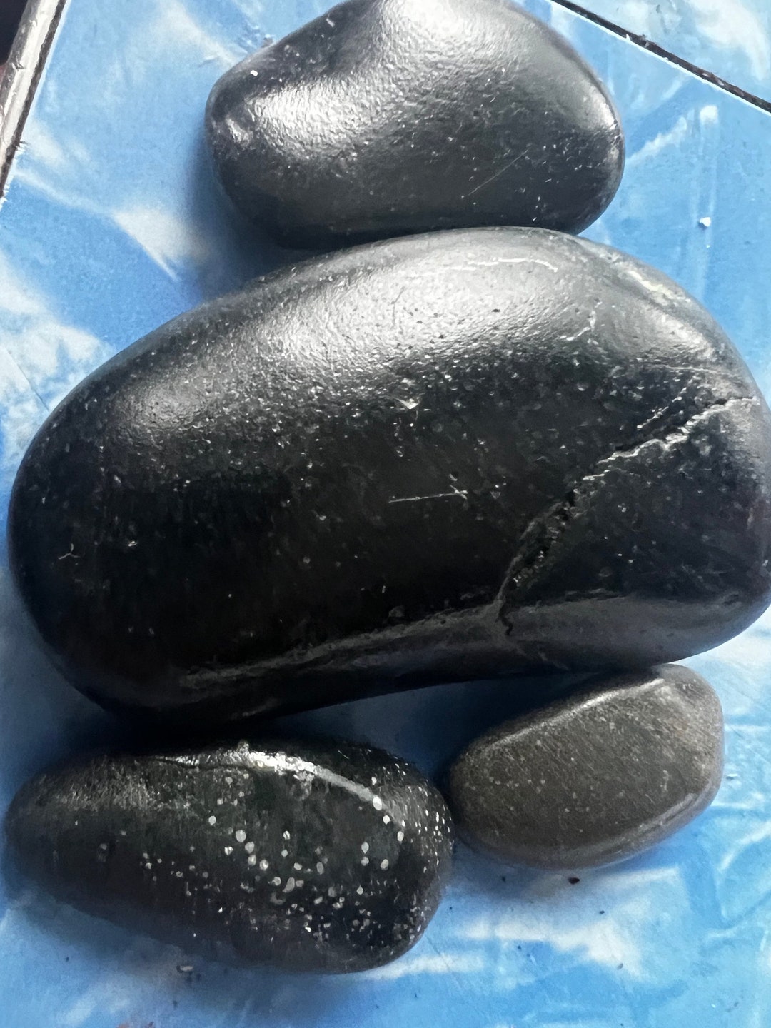 Black Smooth Stone Beach Rock Could Be Basalt Obsidian or - Etsy