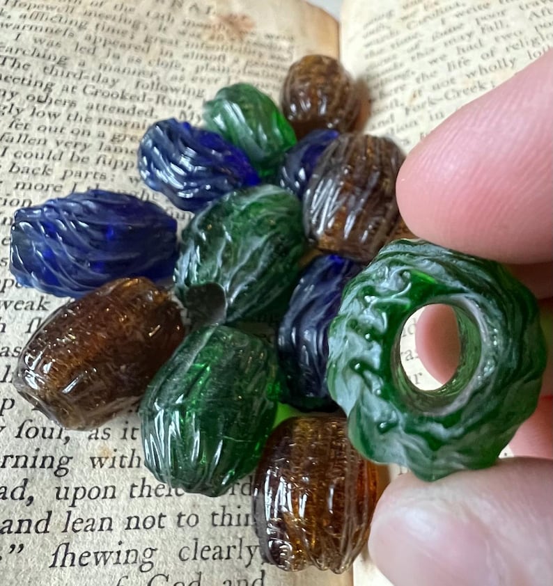 Rare 1860s Civil War Era Lampwork Glass Beads: Statement Jewelry, Fan ...