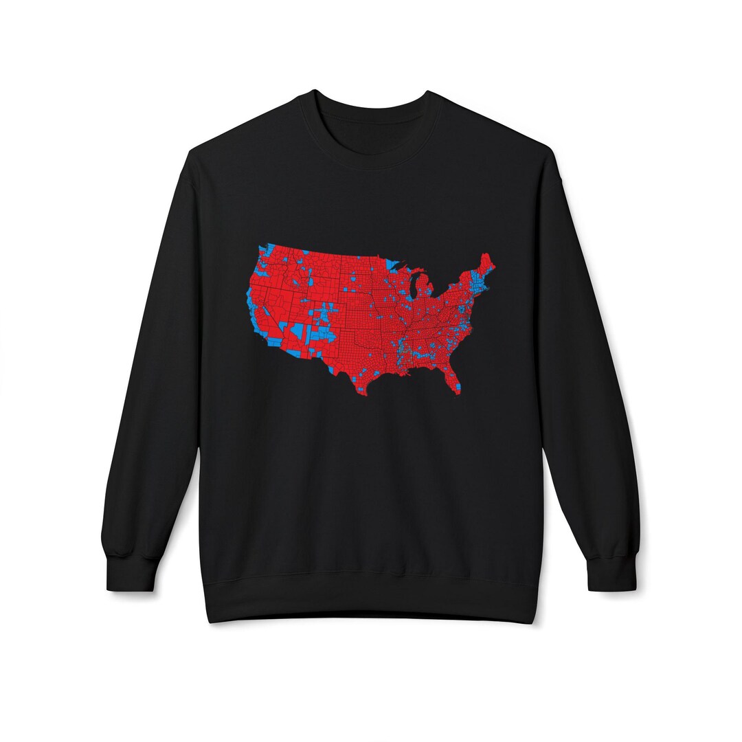 Donald Trump 2024 Election Results Map Unisex Midweight Softstyle ...