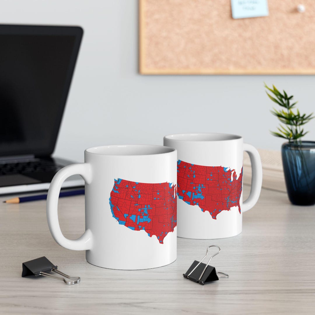 President Donald Trump 2024 Election Results Map Ceramic Coffee & Tea ...