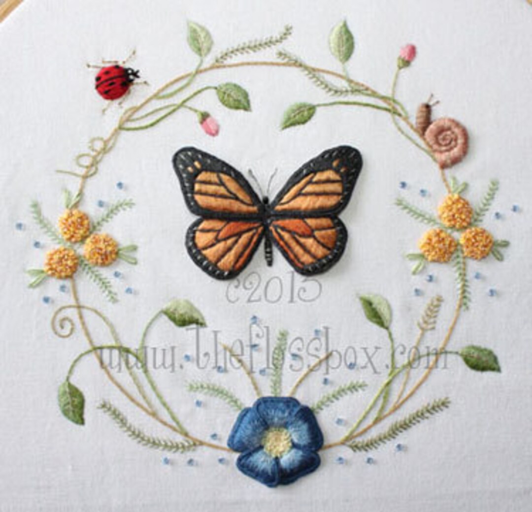 Butterfly Wreath Pattern for Stumpwork and Surface Embroidery - Etsy