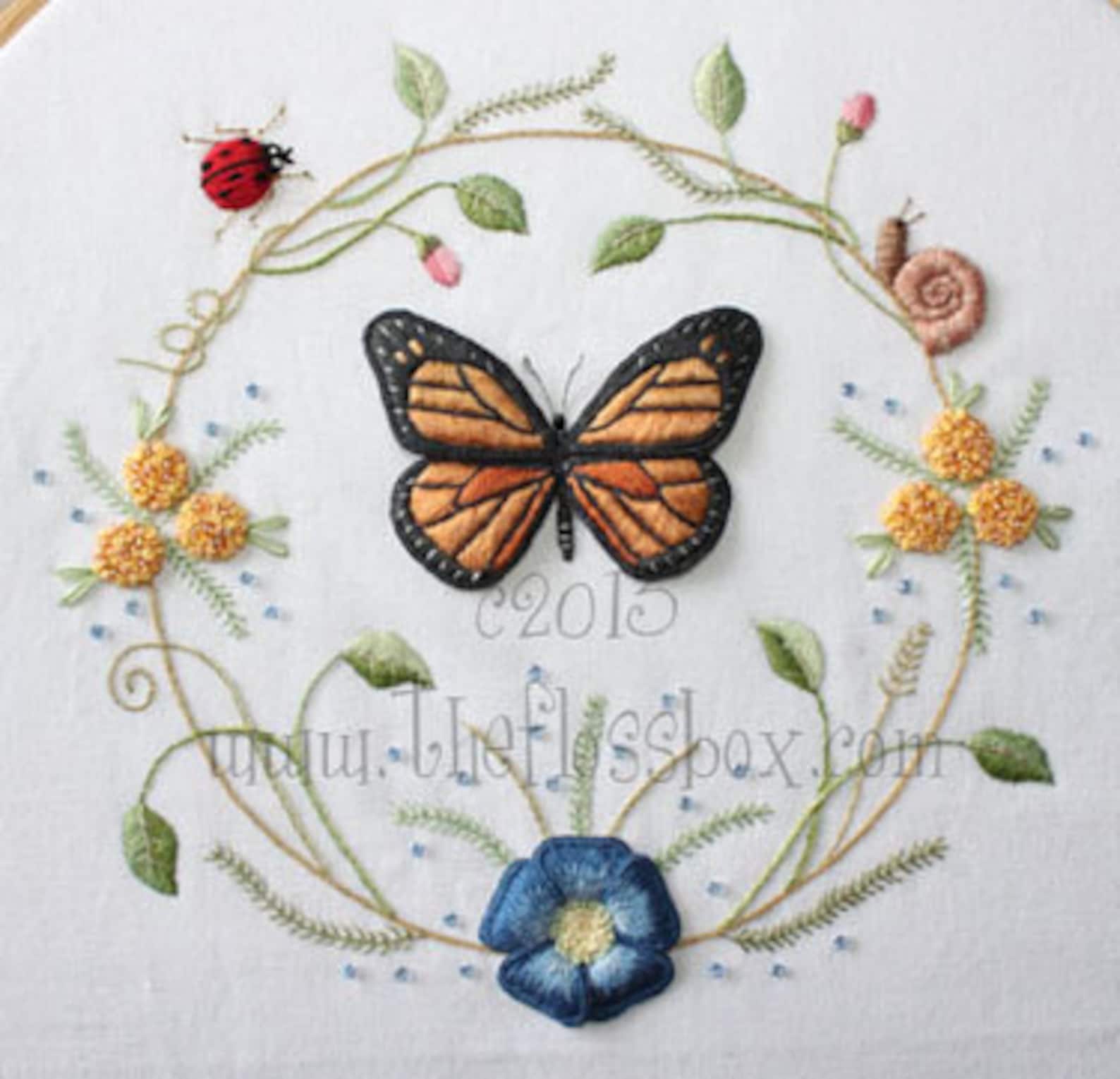 Butterfly Wreath Pattern for Stumpwork and Surface Embroidery - Etsy