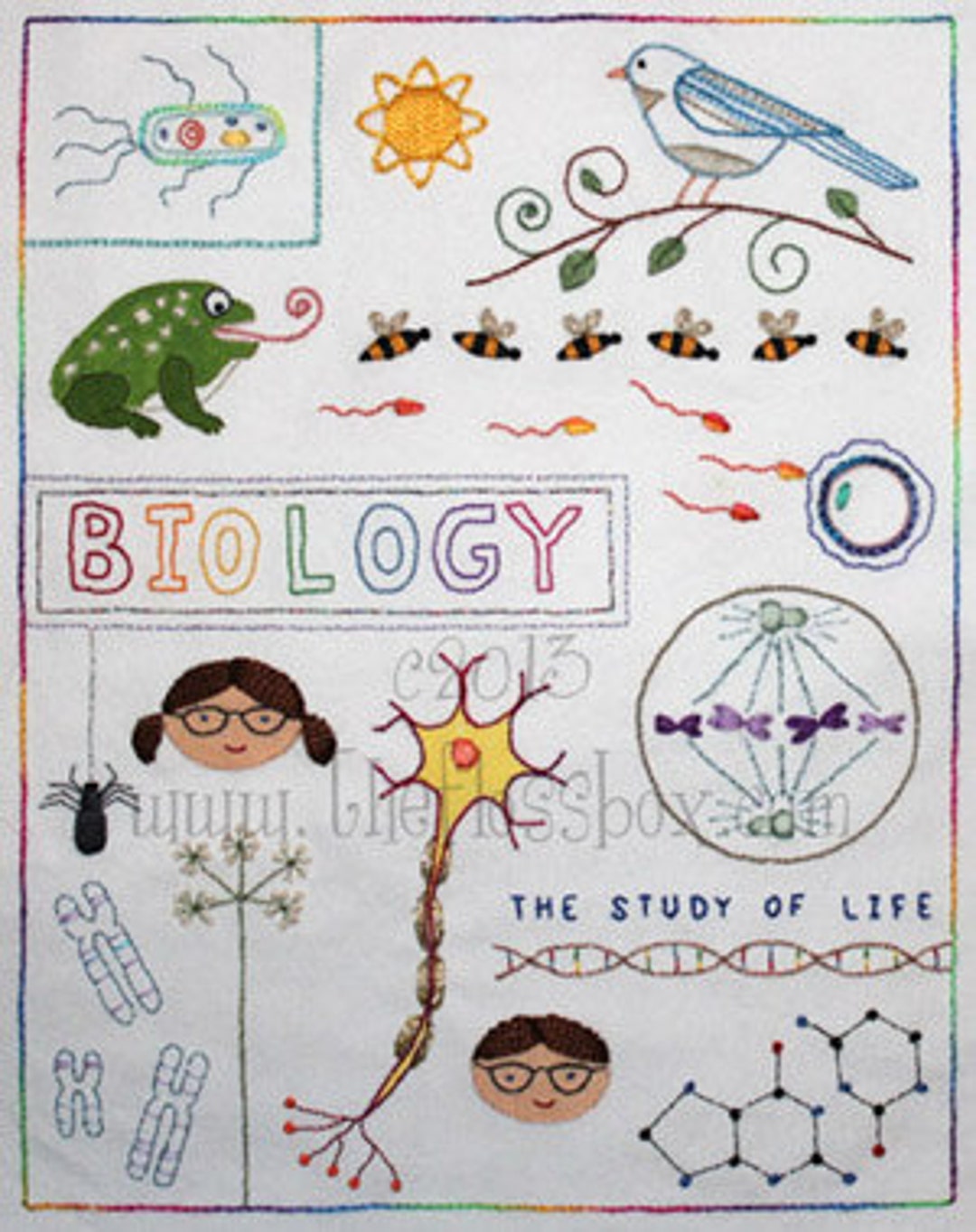 Biology Sampler Embroidery Pattern - Etsy