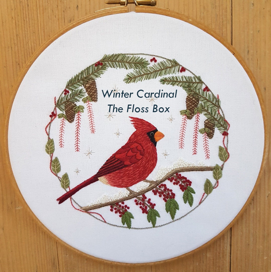 Winter Cardinal Embroidery Pattern - Etsy