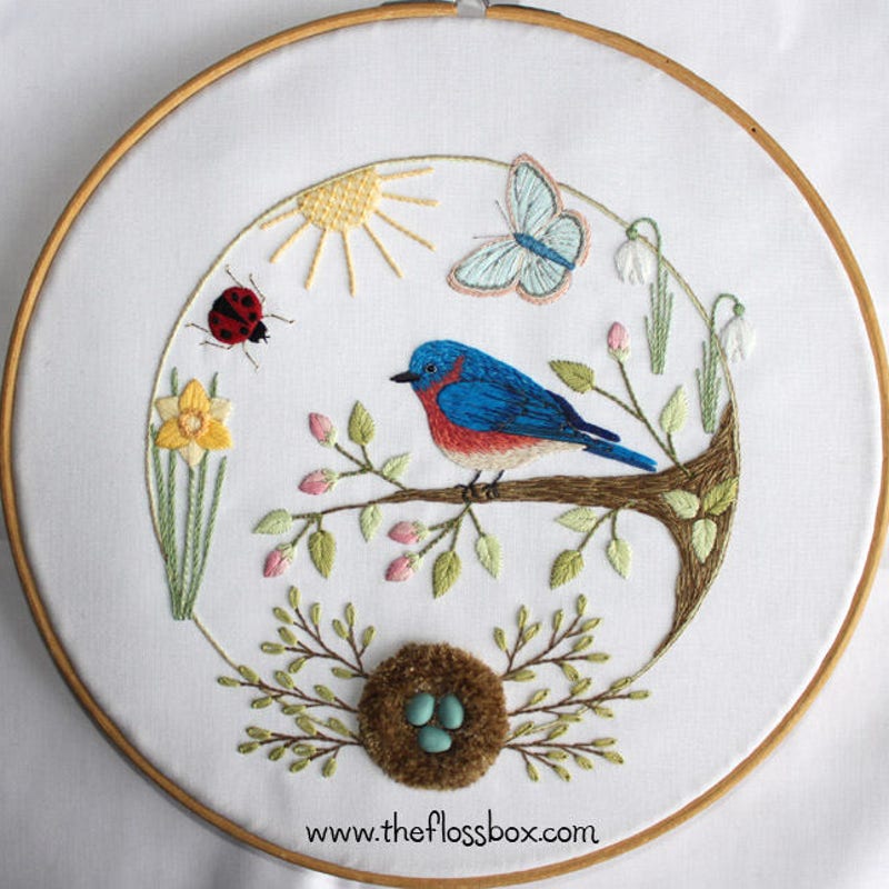 Bluebird Embroidery - Etsy