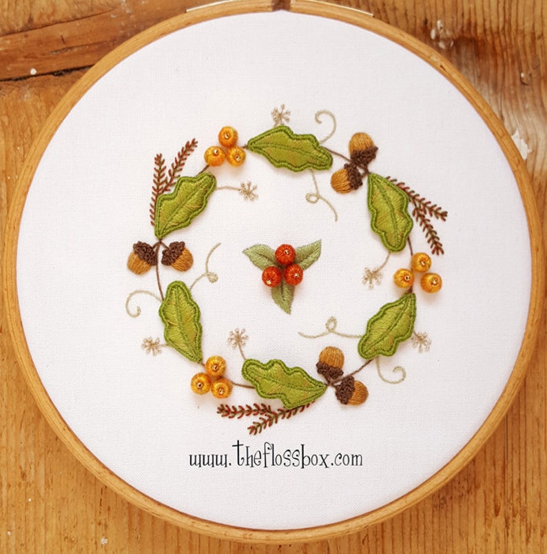 Fall Wreath Pattern for Stumpwork or Surface Embroidery - Etsy