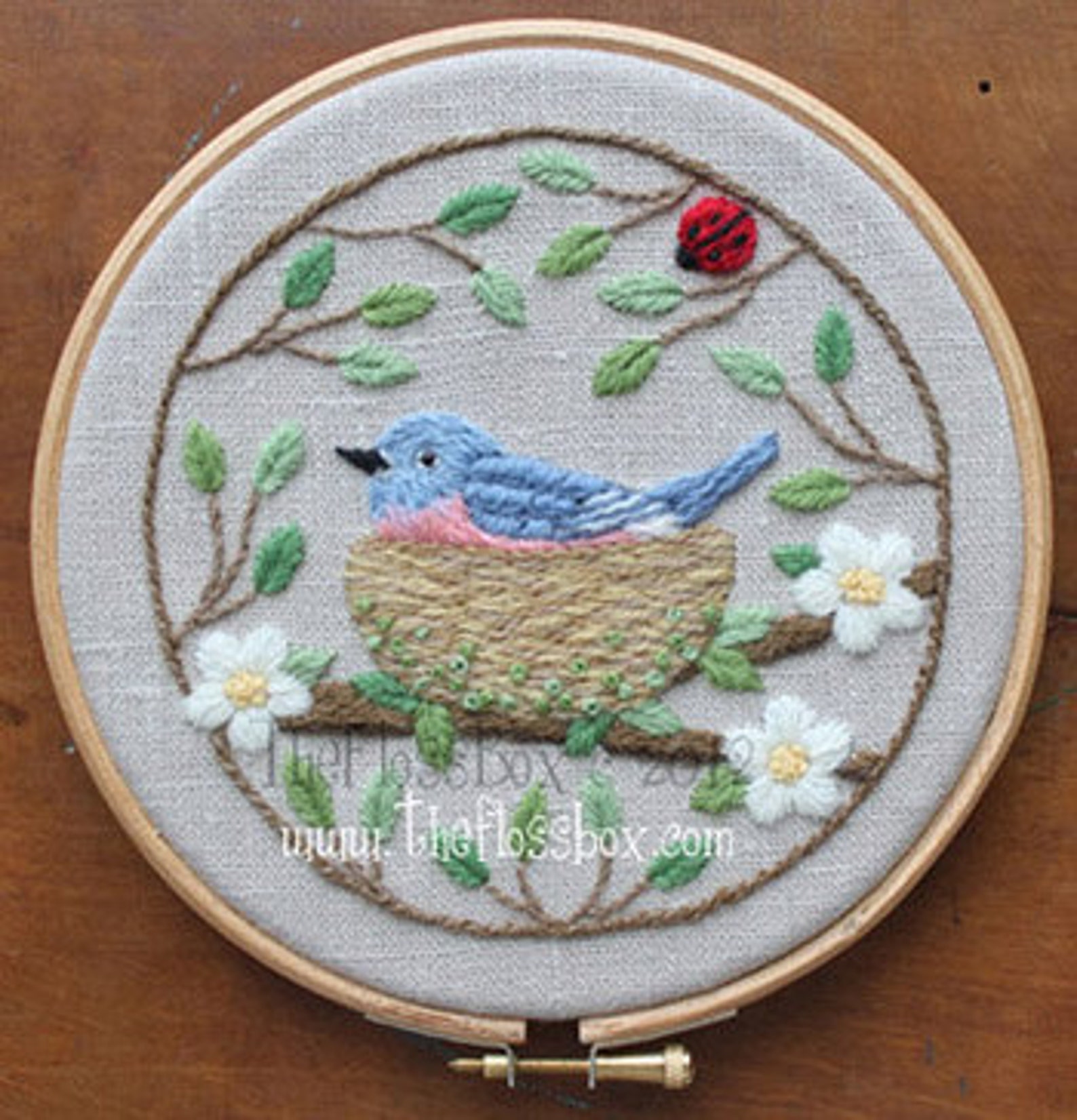 Nesting Bluebird Crewel Embroidery Pattern - Etsy