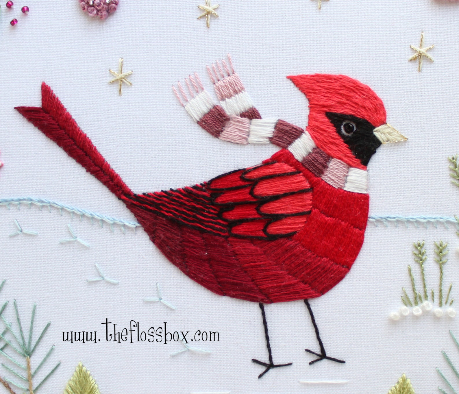 Christmas Cardinal Embroidery Pattern | Etsy