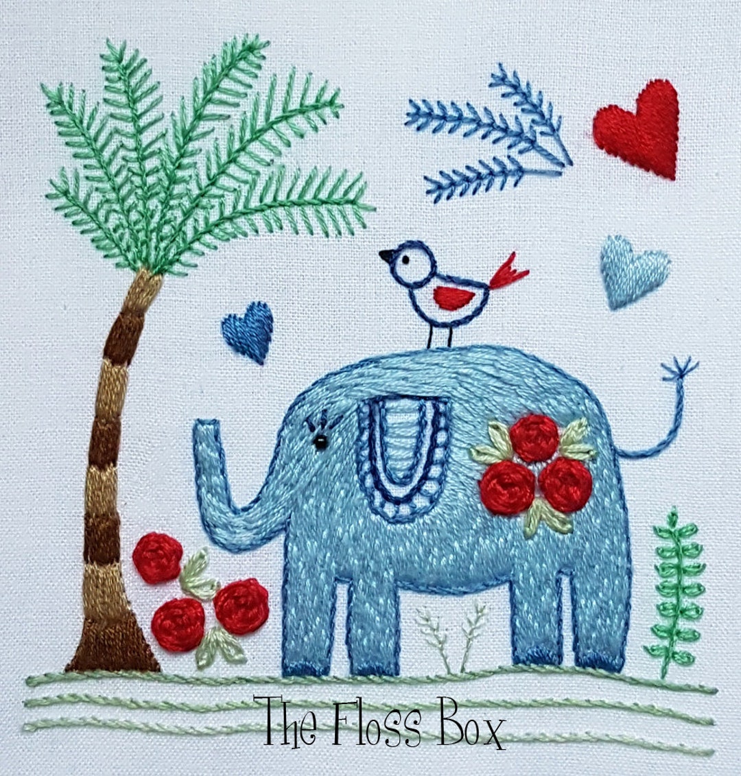 Elephant Embroidery - Etsy
