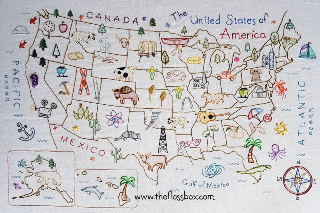 USA Map Pattern on Fabric - Etsy