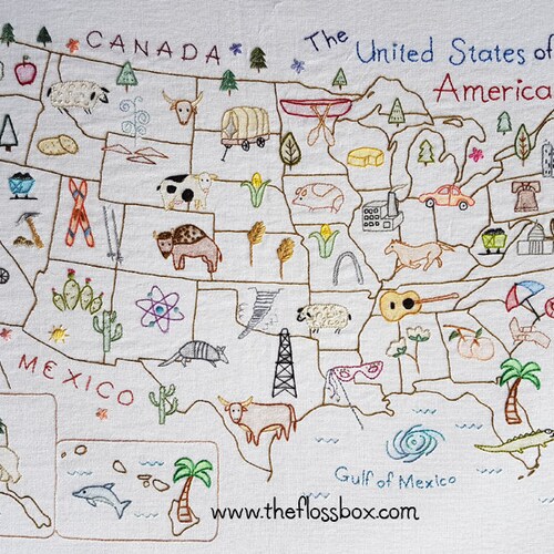 USA Map Pattern on Fabric - Etsy