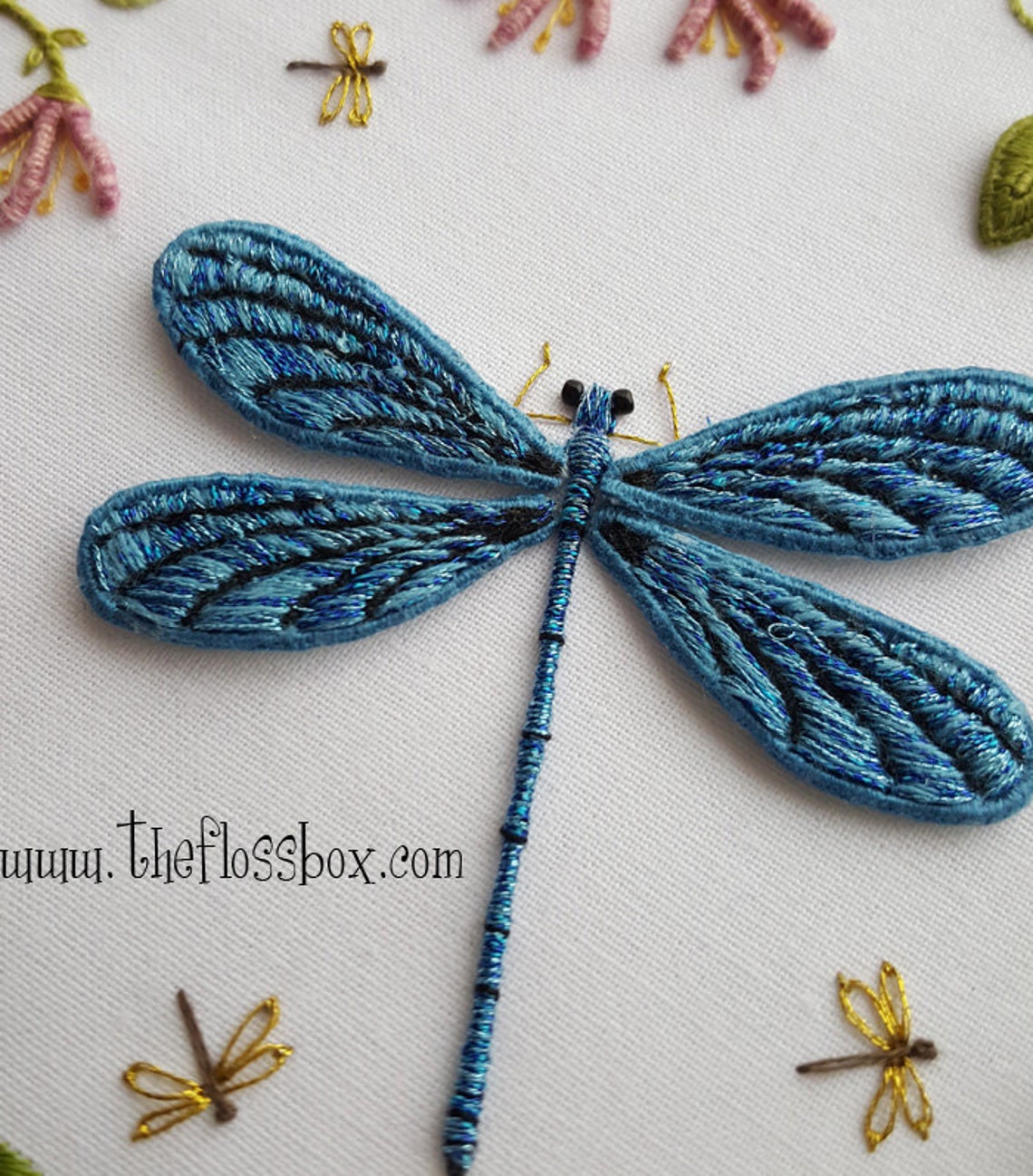 Dragonfly Wreath Embroidery Pattern for Stumpwork or Surface Embroidery ...