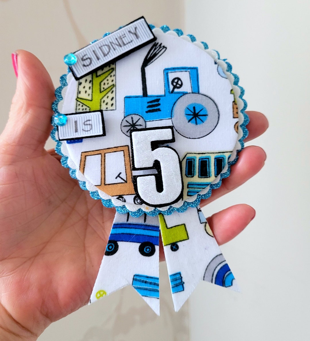 Personalised Birthday Badges, Tractor Birthday Badge, Tractors Birthday ...