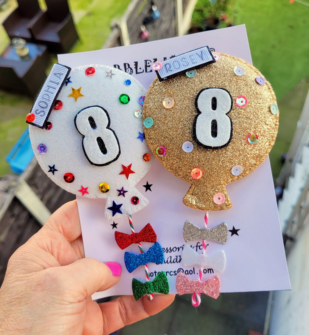 Balloon Birthday Badges, Personalised 3D Glitter Balloon Birthday Badge ...