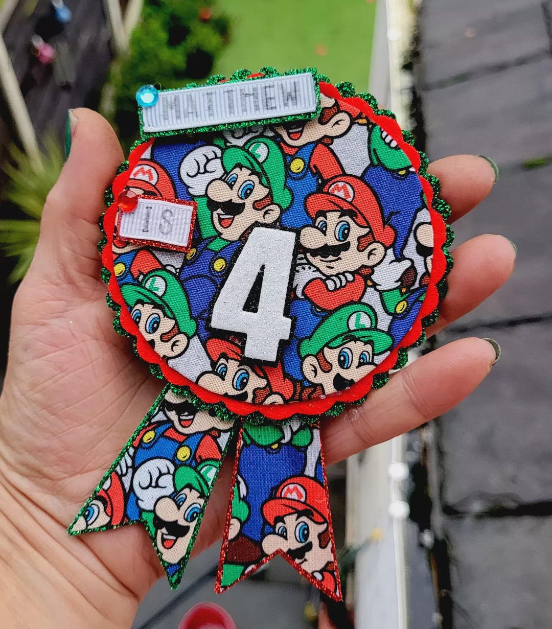 Personalised Birthday Badges, Mario Inspired Birthday Badge ...