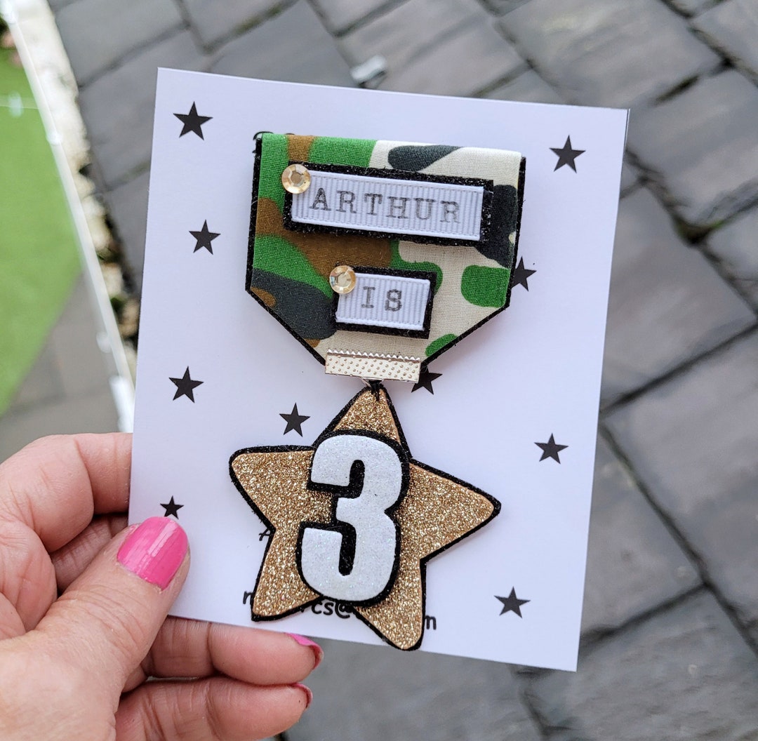 Personalised Birthday Badge, Camouflage Medal Birthday Badge,camouflage ...