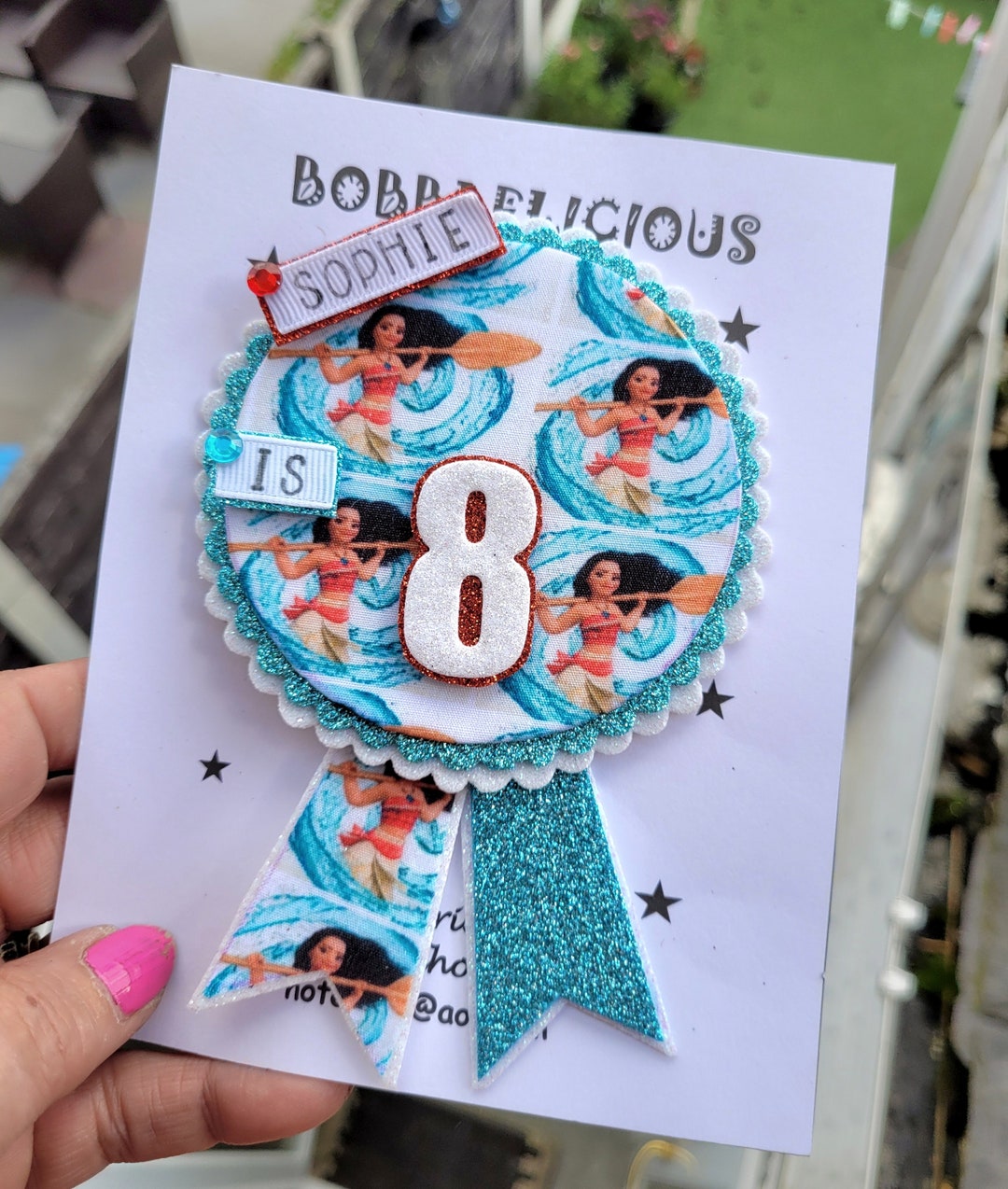 Moana Inspired Badge, Personalised Badge, Keepsake Badge, Celebration ...