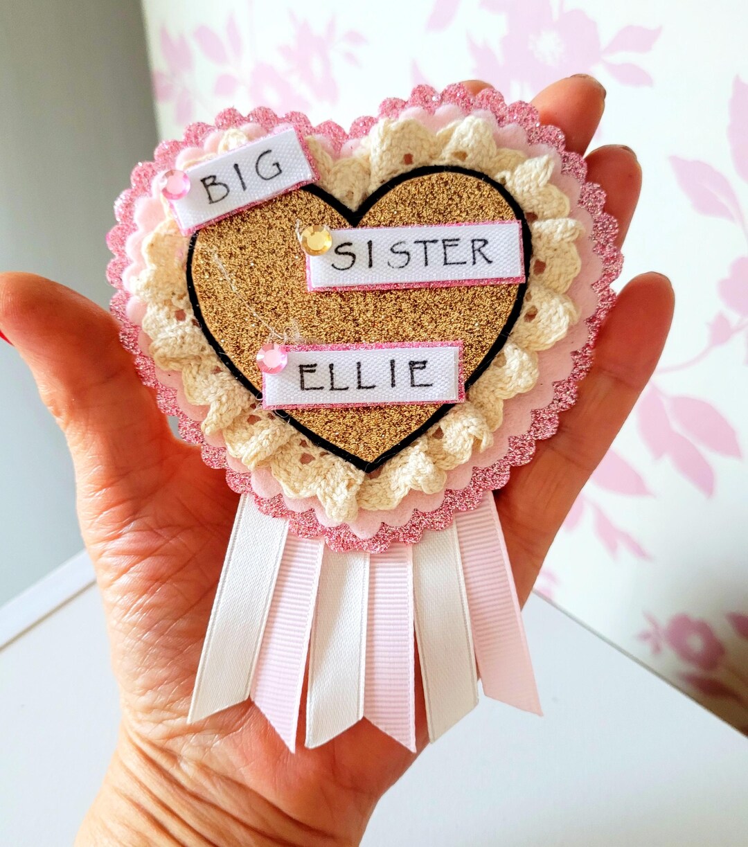 Personalised Big Sister Badge/birthday Badges, Keepsake Badge, Birthday ...