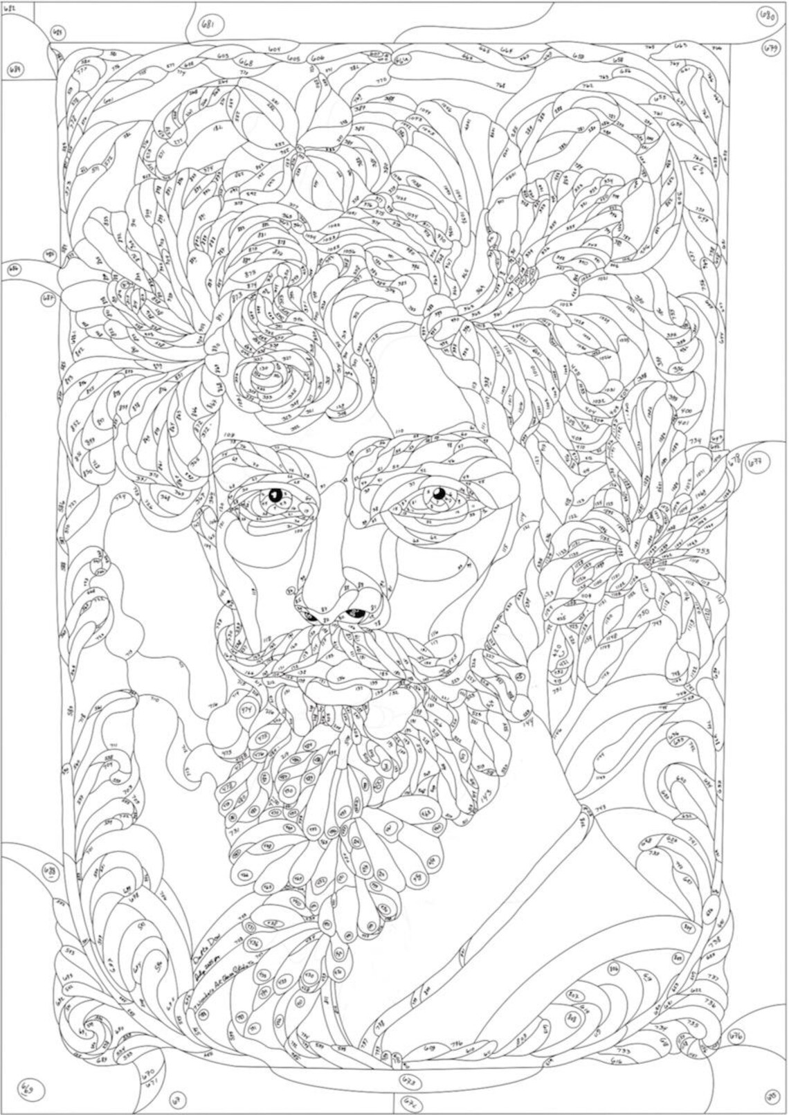 Satyr Wall Art Stained Glass & Coloring Book Pattern - Daylily Flower ...
