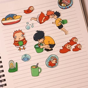 Ponyo Inspired Sticker Sheet, Kawaii, Water Resistant Bujo for Bullet ...
