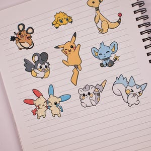 Pokemon - Electric Type Sticker Sheet, Kawaii, Water Resistant Bujo for ...