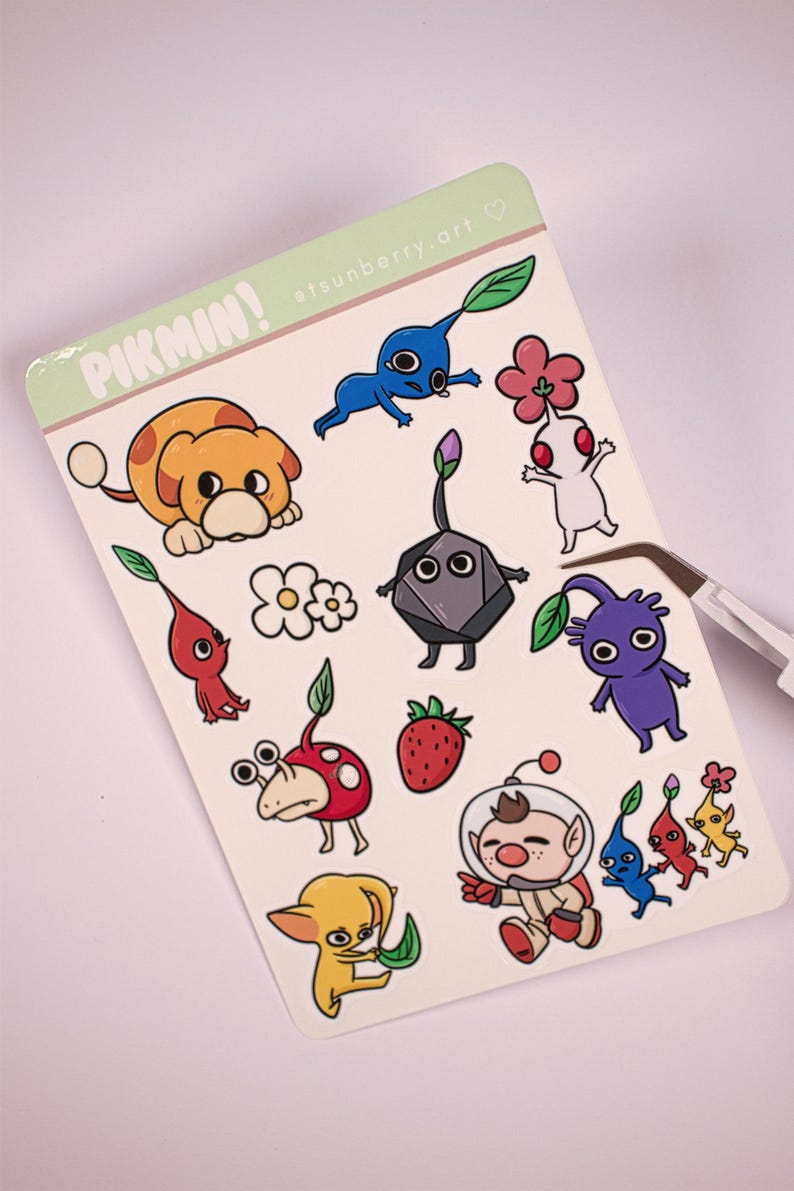 Pikmin Sticker Sheet, Kawaii, Water Resistant Bujo for Bullet Journal ...