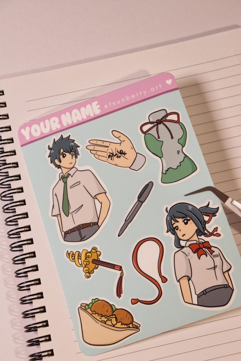 Your Name Kimi No Na Wa Sticker Sheet, Kawaii, Water Resistant Bujo for ...
