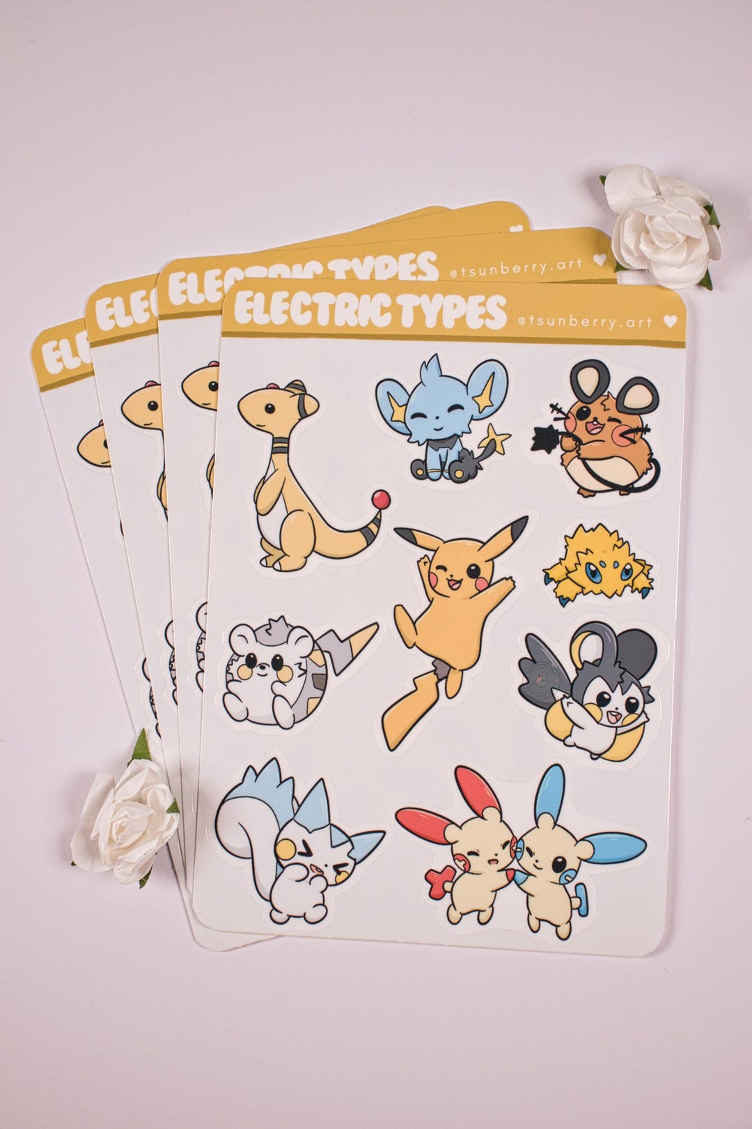 Pokemon - Electric Type Sticker Sheet, Kawaii, Water Resistant Bujo for ...