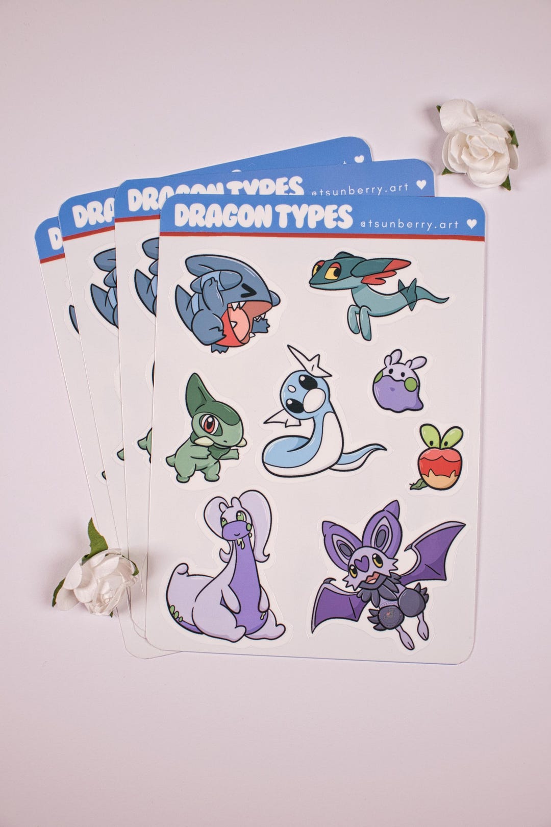 Pokemon - Dragon Type Sticker Sheet, Kawaii, Water Resistant Bujo for ...