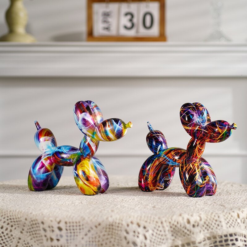 Resin Graffiti Balloon Dog Figurines - Etsy