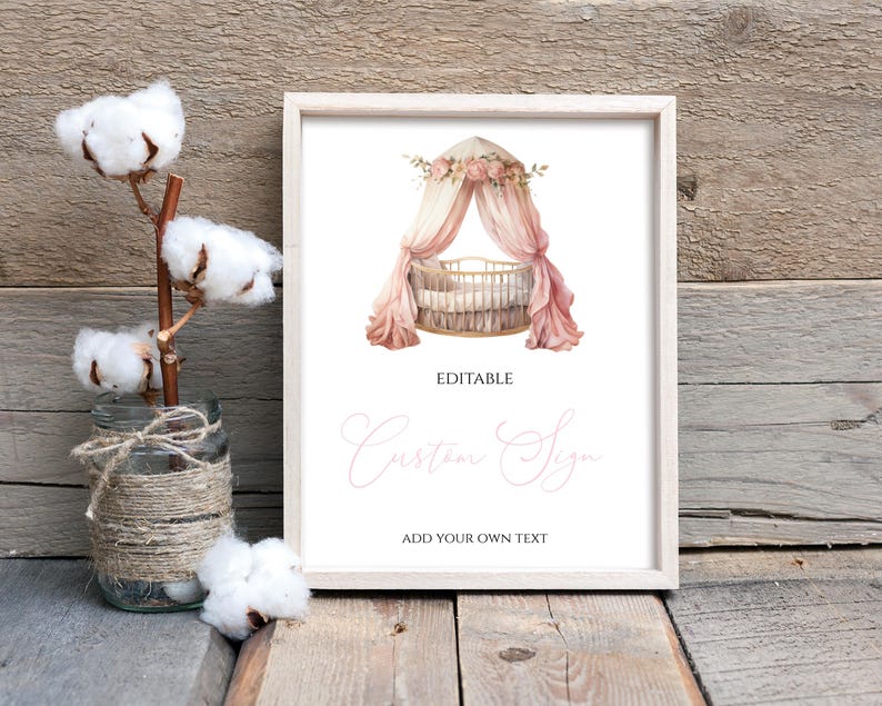 Pink Baby Shower Sign - Baby Girl Decor (digital Download, 5x7 & 8x10 ...