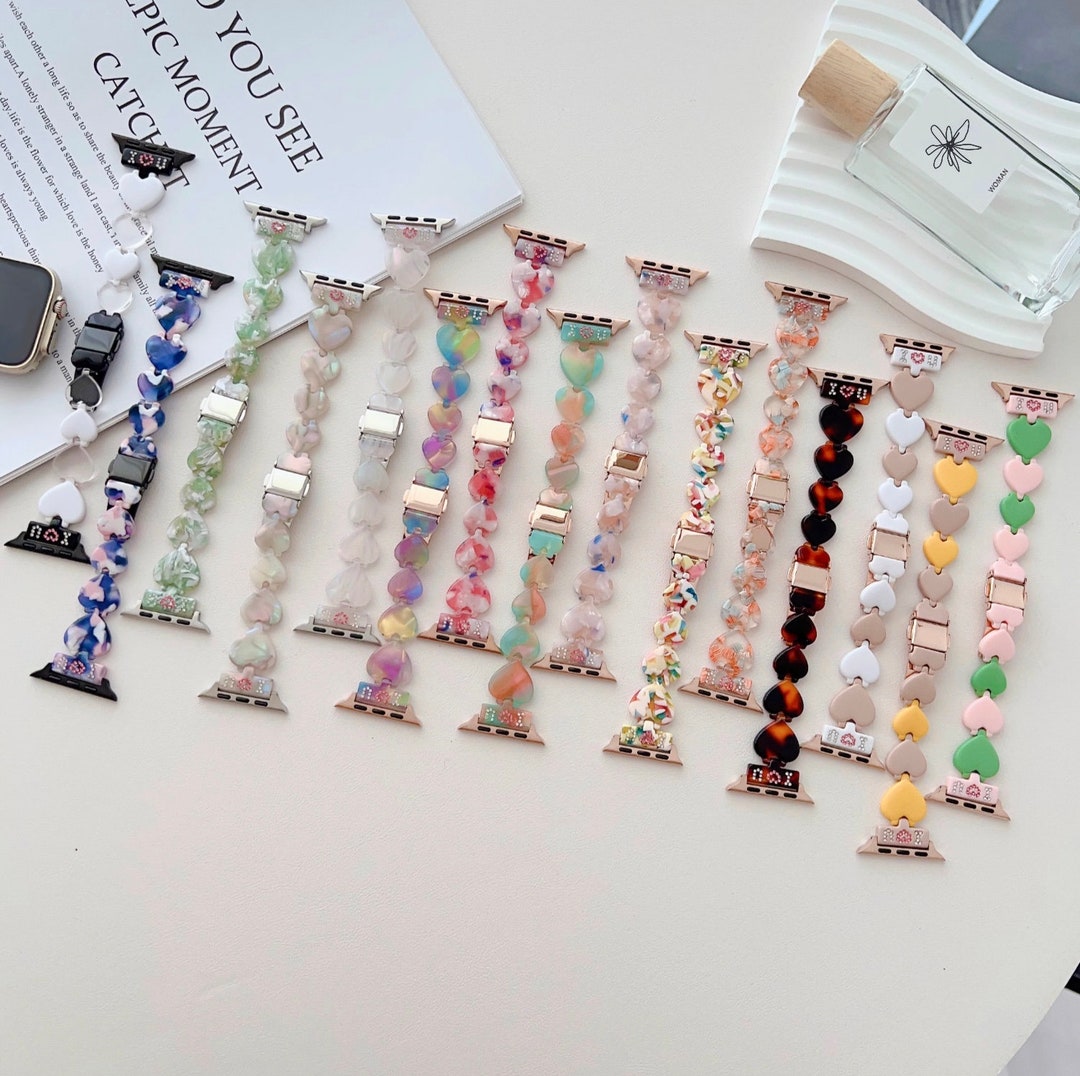 Heart Shape Resin Watch Band Strap for Apple Watch, Gift for Her, Best ...