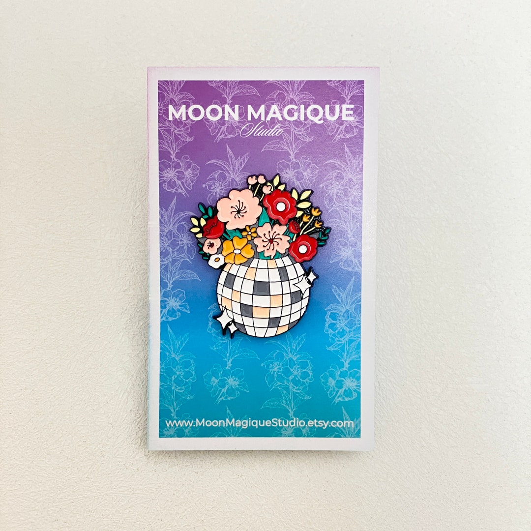 Floral Disco Ball Enamel Pin Soft Enamel Pin - Etsy