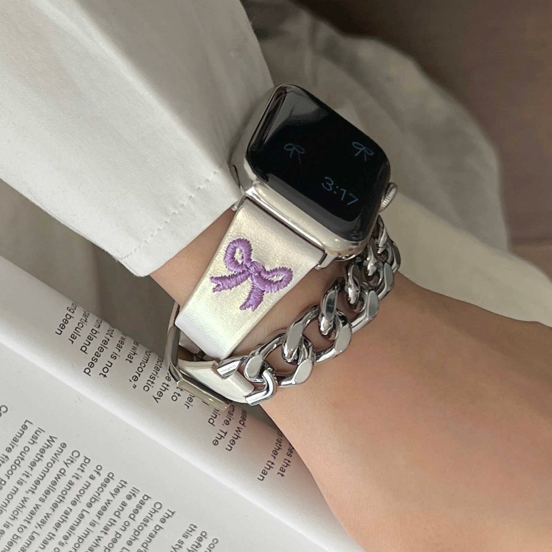 Holographic Bow Embroidery Watch Band for Apple Watch, Unique Design ...