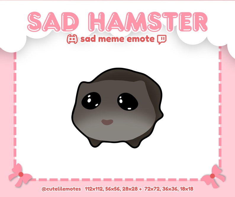 SAD HAMSTER MEME Emote "classic" for Twitch Discord Youtube Stream ...