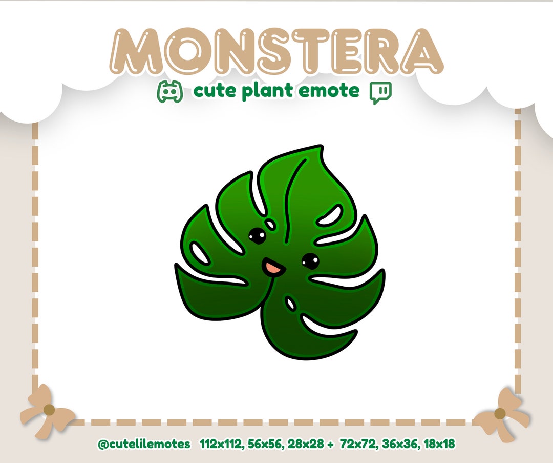 CUTE MONSTERA PLANT Emote Emoji for Twitch Discord Youtube Stream ...