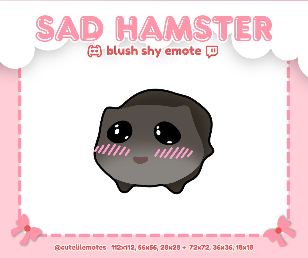 SAD HAMSTER MEME Emote "blush Shy" for Twitch Discord Youtube Stream ...