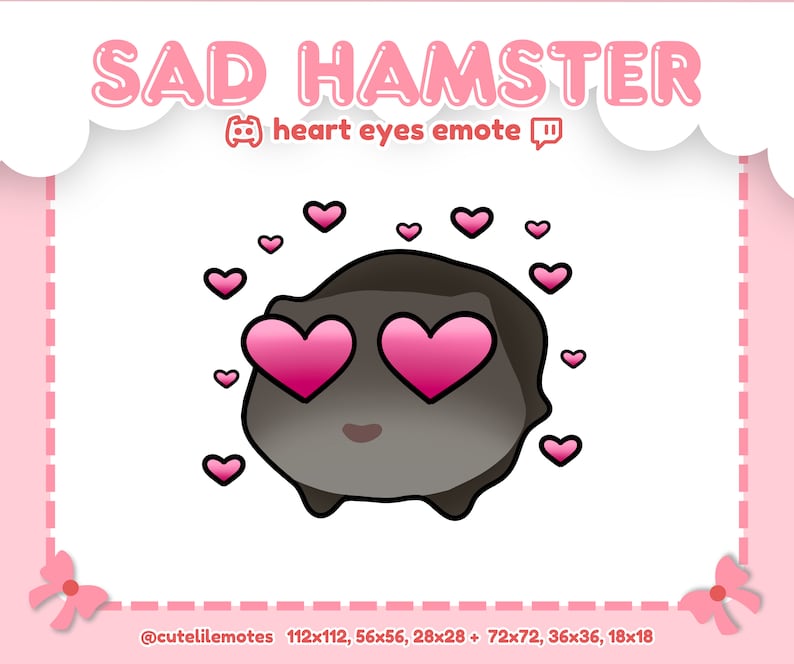 SAD HAMSTER MEME Emote "heart Eyes" for Twitch Discord Youtube Stream ...