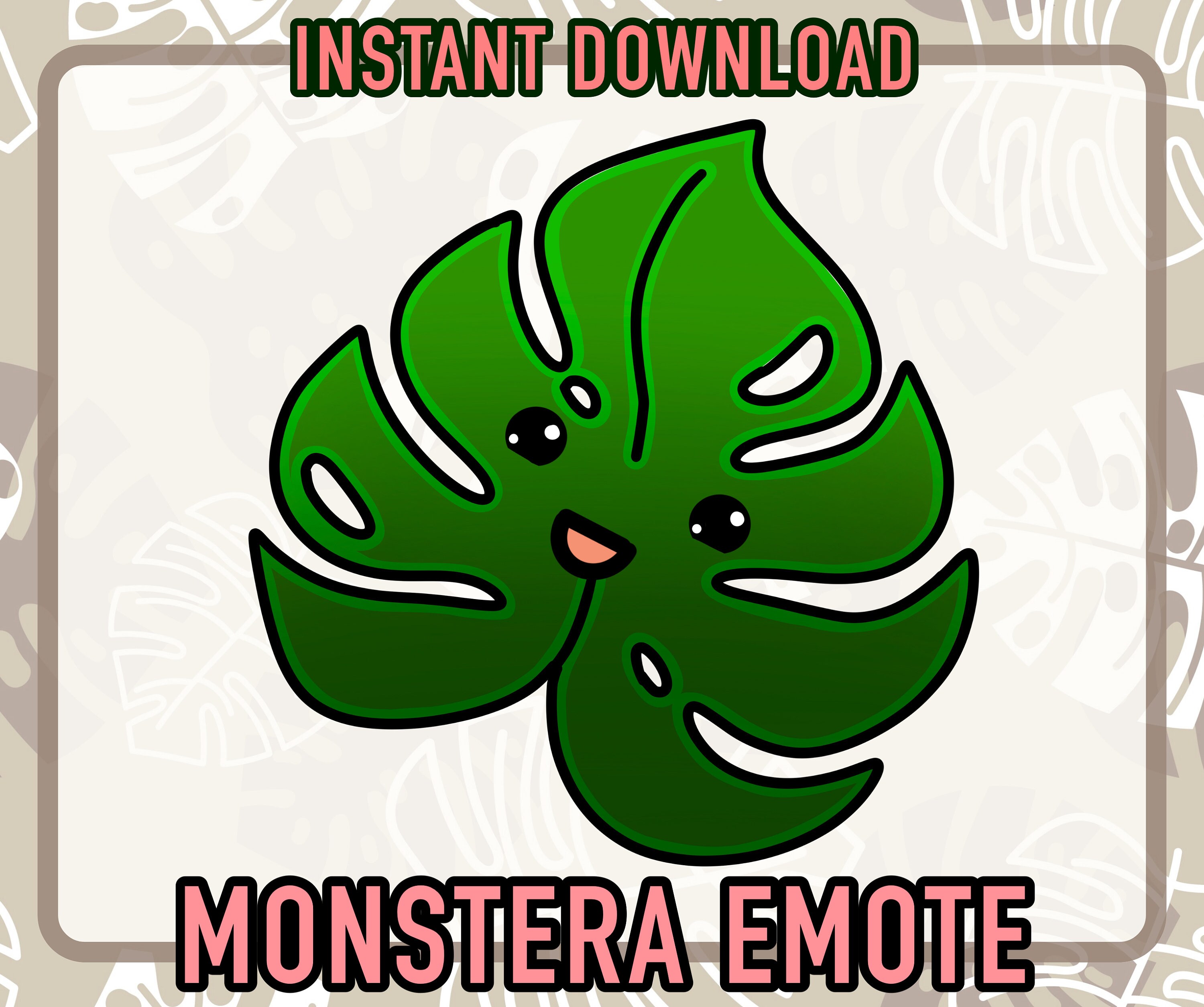 CUTE MONSTERA PLANT Emote Emoji for Twitch Discord Youtube Stream ...